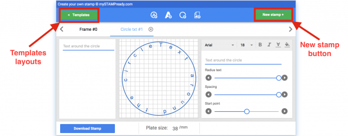 How to create a round stamp layout