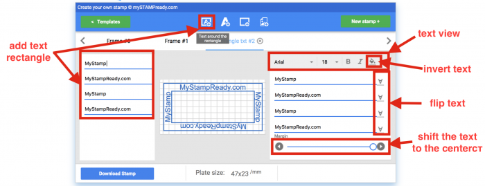 How to create a rectangular stamp layout.