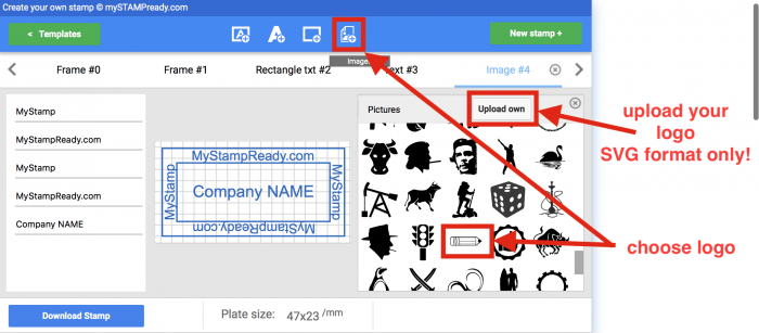 How to create a rectangular stamp layout.